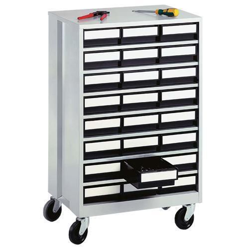 Mobile Storage Cabinets with 24 Shelf Bins - Rapid Racking