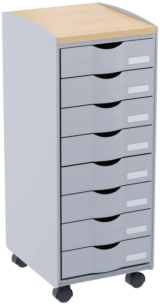 Mobile trolley with drawers - 8 drawers - Rapid Racking