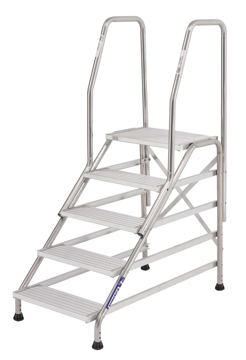 Fixed step stool with 2 hand rails - Rapidracking.com