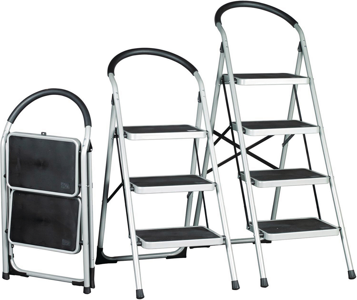 Foldable Step Ladder With Rubber Handrail - Rapid Racking