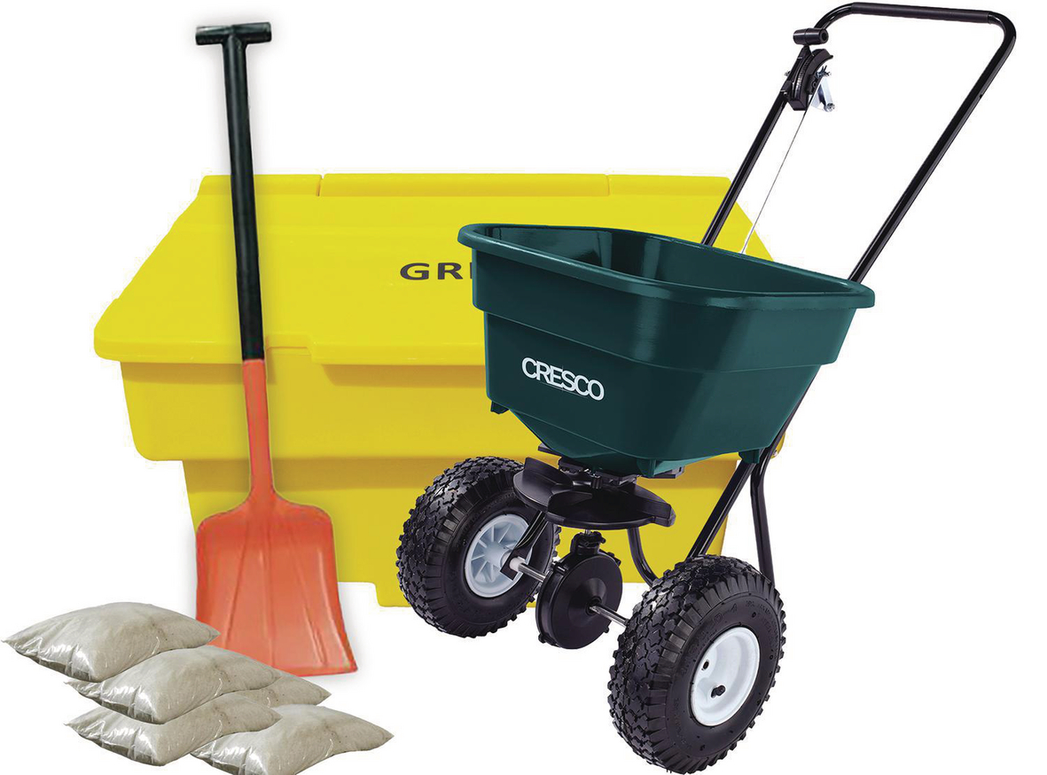 200L Grit Bin & Salt Spreader Winter Bundle - Rapid Racking