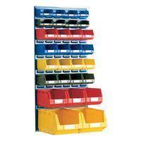 Louvre panels and bins: small parts storage.