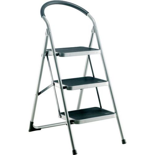Foldable Step Ladder With Rubber Handrail - Rapid Racking