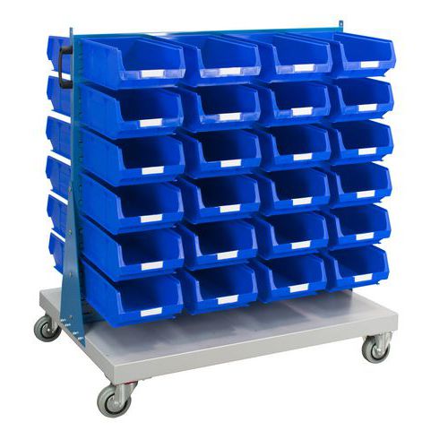 Double Sided Trolley With Bins - Rapid Racking