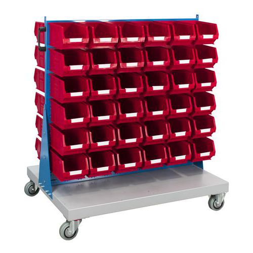 Double Sided Trolley With Bins - Rapid Racking