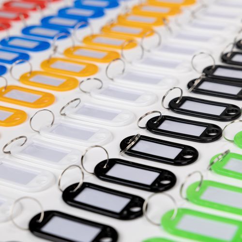 Plastic Key Fobs With Blank Labels - Rapid Racking