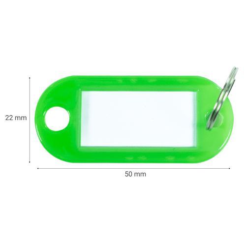 100 Plastic Key Fobs With Blank Labels - Rapid Racking