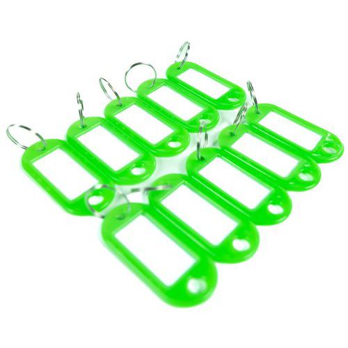 100 Plastic Key Fobs With Blank Labels - Rapid Racking