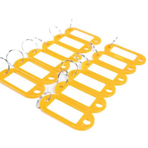 100 Plastic Key Fobs With Blank Labels - Rapid Racking