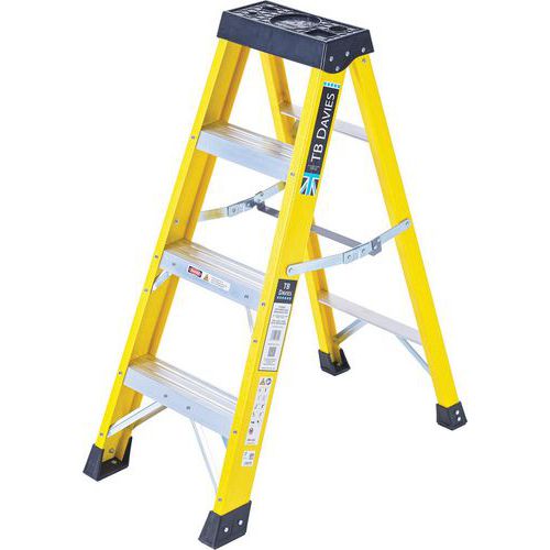 Fibreglass Step Ladder with 4-10 Steps - Rapid Racking