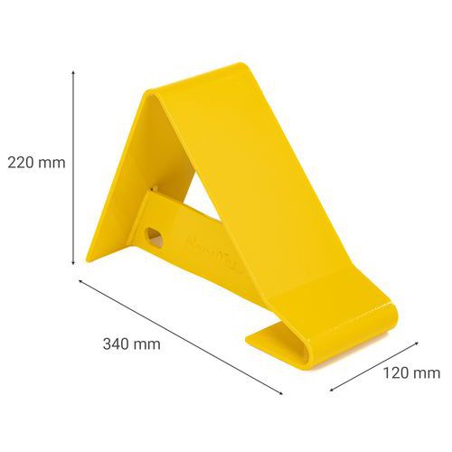 Metal Wheel Chock For Trucks - Yellow - Rapid Racking