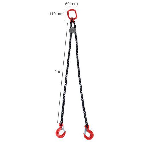 2 Leg Chain Lifting Slings with Safety Hook - Rapid Racking