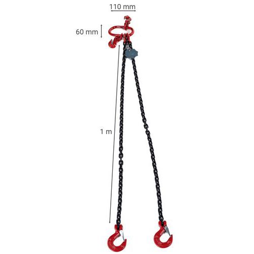 2 Leg Chain Lifting Slings with Safety Hook - Rapid Racking