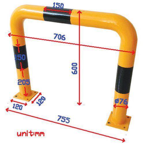 Steel Warehouse Traffic Hoop Barriers - Black & Yellow