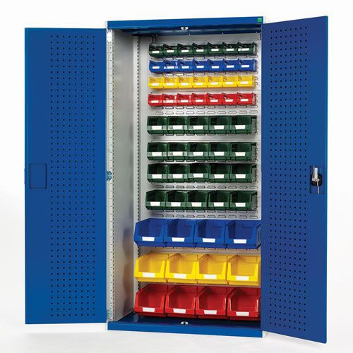 Bott Cubio Perfo Workshop Tool Storage Cabinet & 60 Bins 2000x1050mm