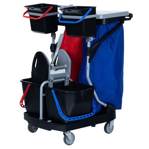 Janitor Cart/Cleaning Trolley with 120L Bin - Rapid Racking