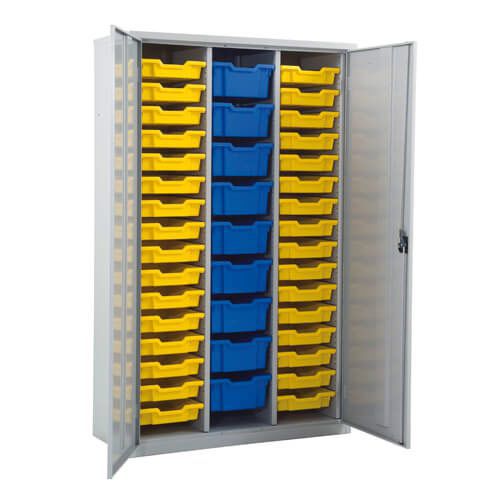 Lockable Cupboard With 41 Gratnells Trays - Rapid Racking