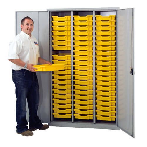 Lockable Cupboard & 63 Gratnells Trays - Rapid Racking