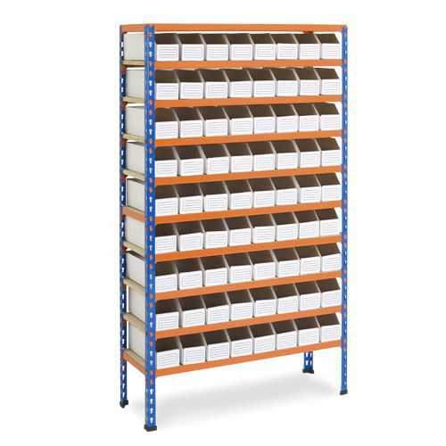 Bin Storage - 72 Cardboard Bin Shelving - Rapid Racking