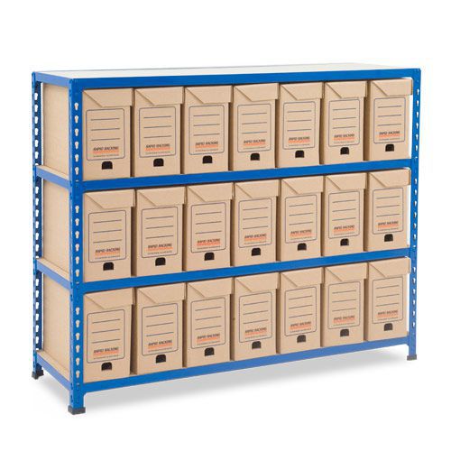 Rapid 2 Storage Bay With 21 Flip Top Boxes - Rapid Racking