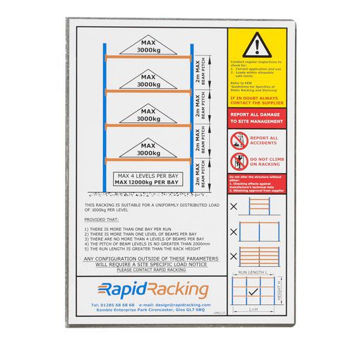 Tough and Durable Load Notices - Rapid Racking