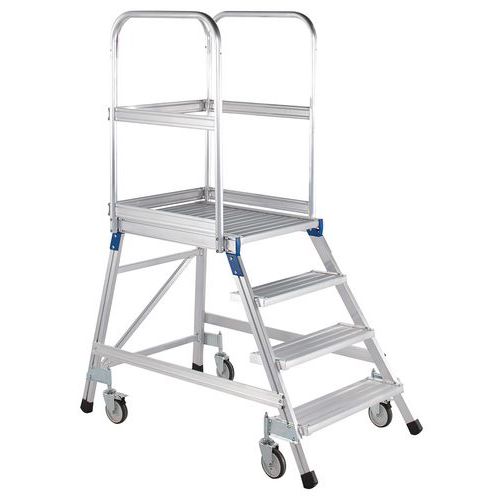 Aluminium Mobile Work Platform Step Ladder - Rapid Racking