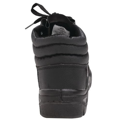 Men's Black Leather Work Boots - High Top - Rapid Racking