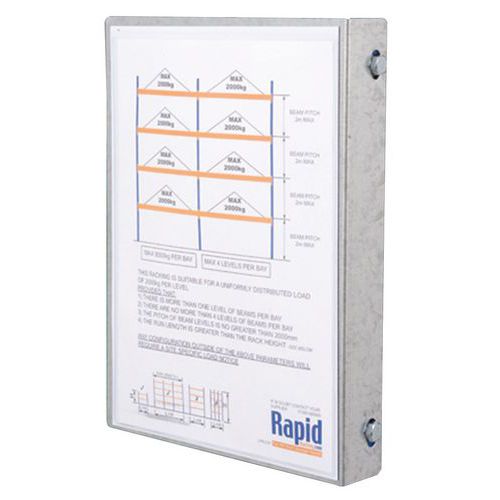 Galvanized notice plate - rapid racking
