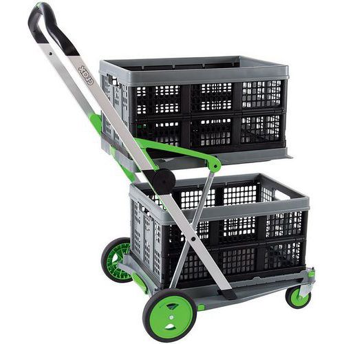 2 Shelf Folding Box Trolley - 60kg - Rapid Racking