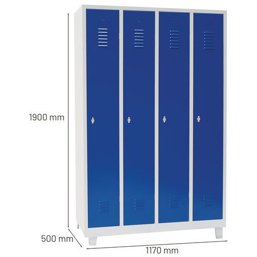 4 Nested Storage Lockers with Blue Door - Rapid Racking