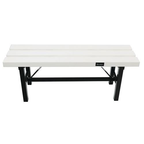 Changing Room Bench - White PVC Slats - School/Gym - Manutan Expert ...