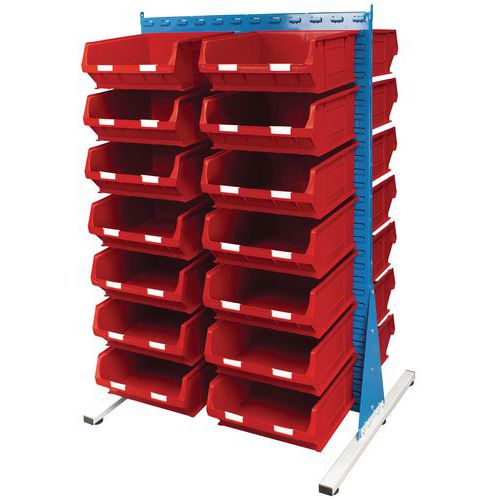 Double Sided Louvre Storage Panel With Bins - Rapid Racking