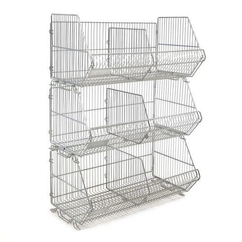 Stackable Wire Storage Basket - Galvanised - Kruizinga - Rapidracking.com