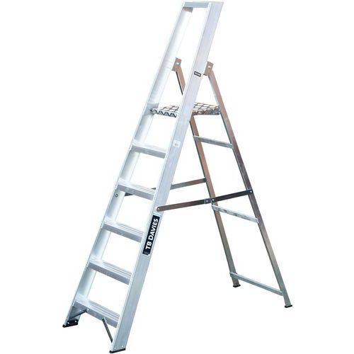 Aluminium Platform Step Ladders - 3-12 Industrial Steps - Rapidracking.com