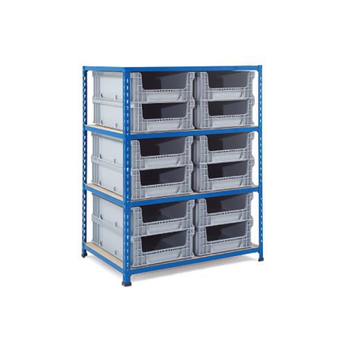 Rapid 2 Shelving with 12 Euro Containers - Rapid Racking