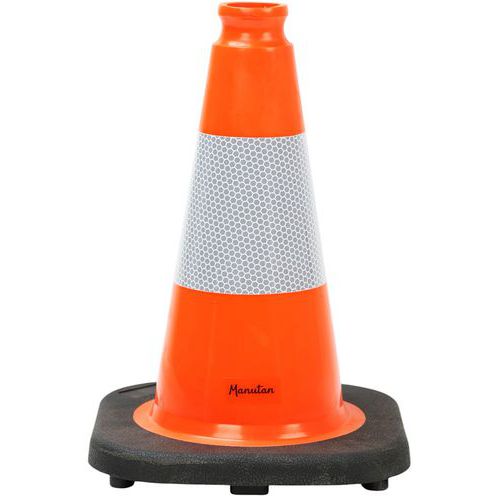 Safety cone with one reflective strip - Manutan Expert - Rapidracking.com